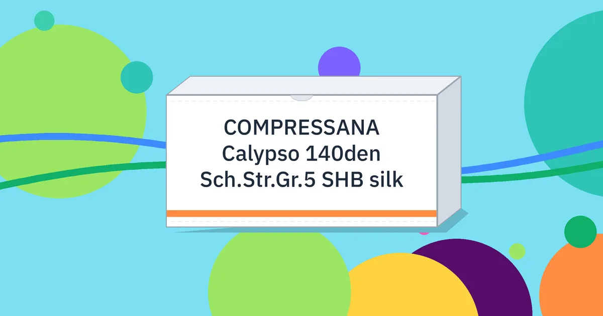 Symbolbild: Packung mit der Aufschrift COMPRESSANA Calypso 140den Sch.Str.Gr.5 SHB silk (PZN 03115867) – Verfügbarkeit und Bezug in Apotheken in Frankfurt am Main