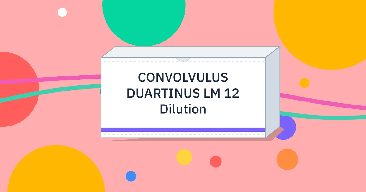 Symbolbild: Packung mit der Aufschrift CONVOLVULUS DUARTINUS LM 12 Dilution (PZN 13450621) – Verfügbarkeit und Bezug in Apotheken in Frankfurt am Main