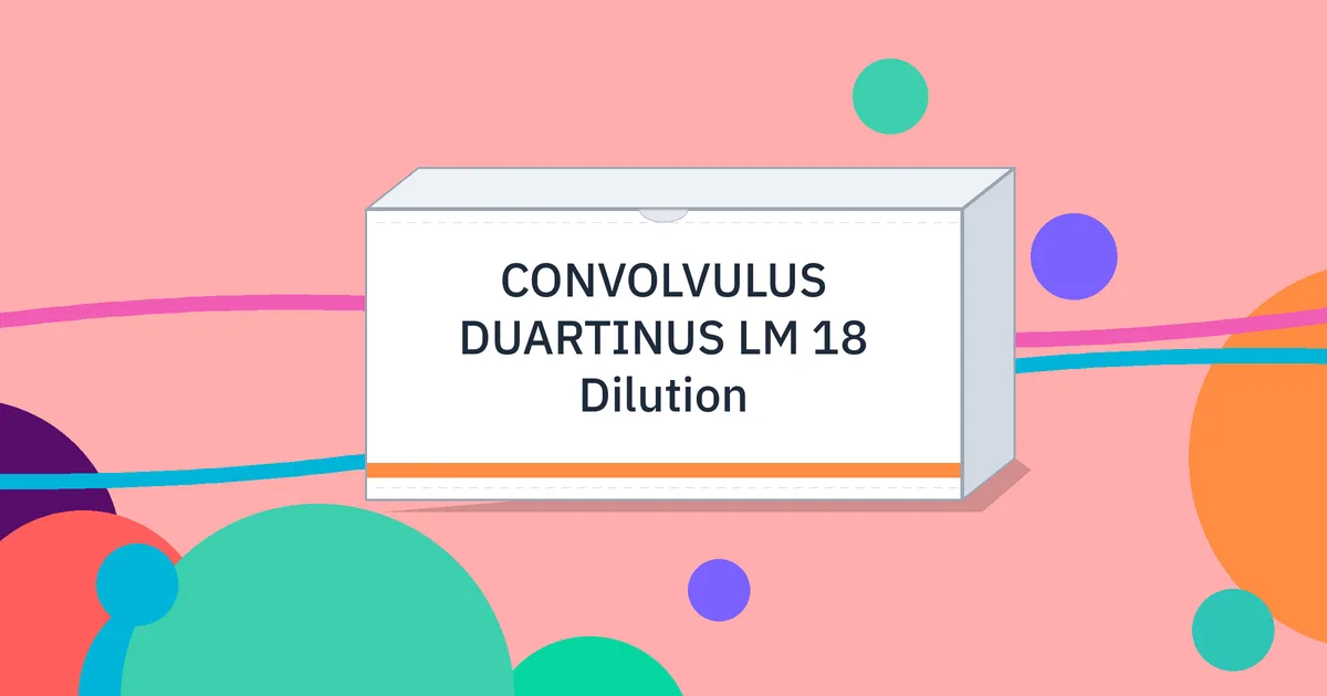 Symbolbild: Packung mit der Aufschrift CONVOLVULUS DUARTINUS LM 18 Dilution (PZN 13450696) – Verfügbarkeit und Bezug in Apotheken in Frankfurt am Main