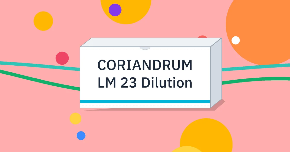 Symbolbild: Packung mit der Aufschrift CORIANDRUM LM 23 Dilution (PZN 12834590) – Verfügbarkeit und Bezug in Apotheken in Frankfurt am Main