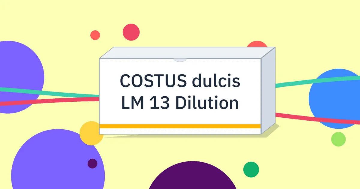 Symbolbild: Packung mit der Aufschrift COSTUS dulcis LM 13 Dilution (PZN 13454949) – Verfügbarkeit und Bezug in Apotheken in Frankfurt am Main