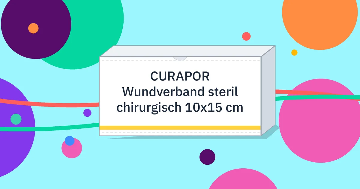 Symbolbild: Packung mit der Aufschrift CURAPOR Wundverband steril chirurgisch 10x15 cm (PZN 15320578) – Verfügbarkeit und Bezug in Apotheken in Frankfurt am Main