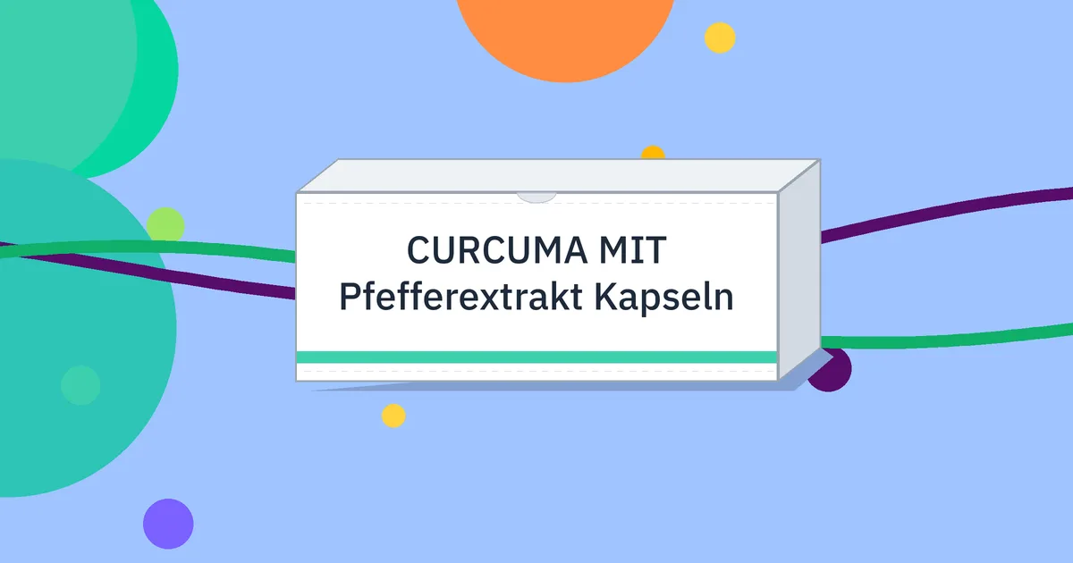 Symbolbild: Packung mit der Aufschrift CURCUMA MIT Pfefferextrakt Kapseln (PZN 11525711) – Verfügbarkeit und Bezug in Apotheken in Frankfurt am Main