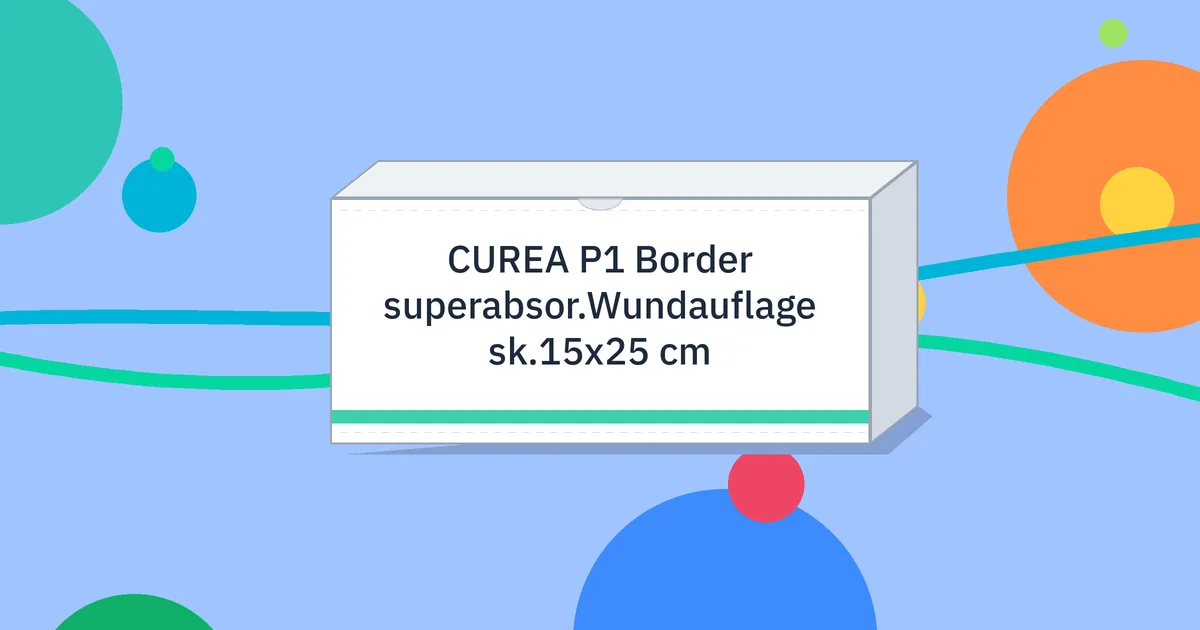Symbolbild: Packung mit der Aufschrift CUREA P1 Border superabsor.Wundauflage sk.15x25 cm (PZN 10286368) – Verfügbarkeit und Bezug in Apotheken in Frankfurt am Main