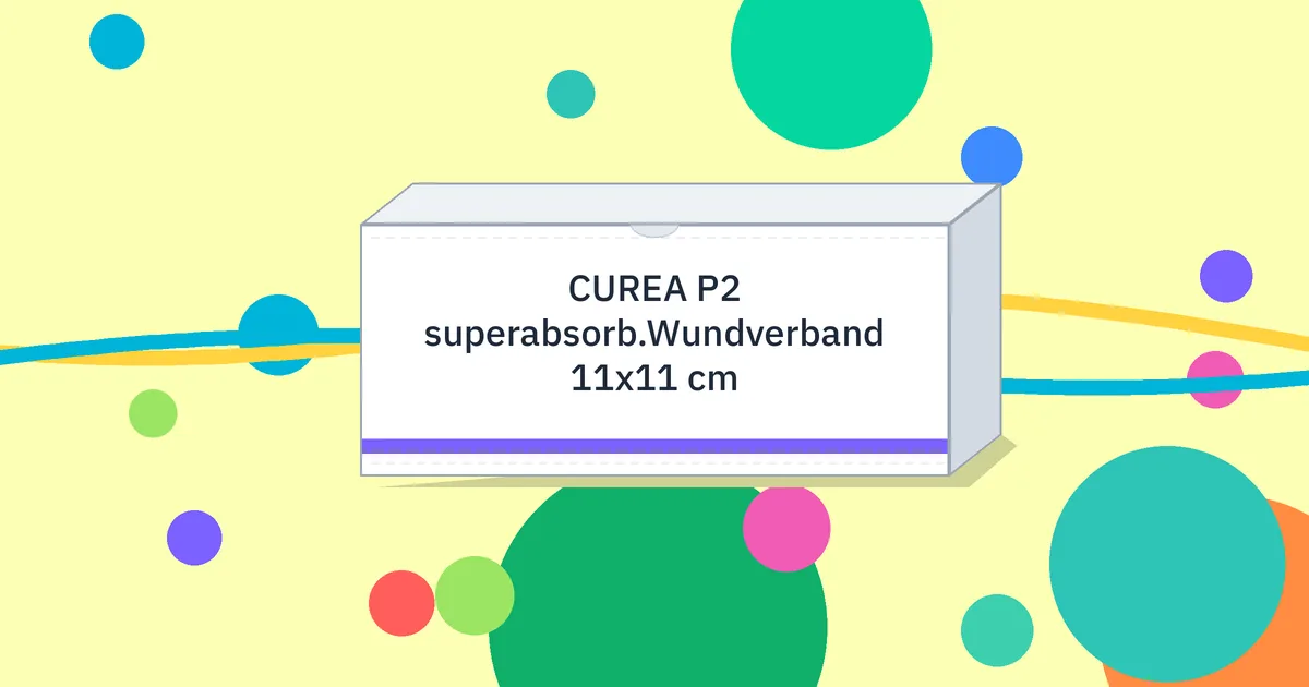 Symbolbild: Packung mit der Aufschrift CUREA P2 superabsorb.Wundverband 11x11 cm (PZN 11586747) – Verfügbarkeit und Bezug in Apotheken in Frankfurt am Main