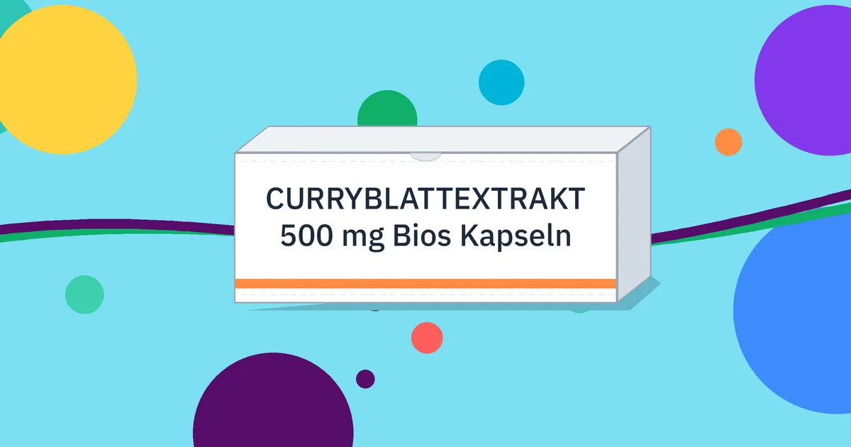Symbolbild: Packung mit der Aufschrift CURRYBLATTEXTRAKT 500 mg Bios Kapseln (PZN 11146818) – Verfügbarkeit und Bezug in Apotheken in Frankfurt am Main