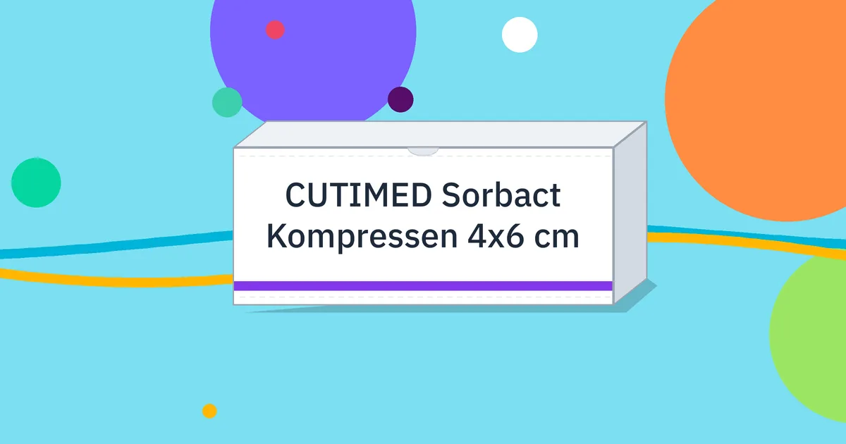 Symbolbild: Packung mit der Aufschrift CUTIMED Sorbact Kompressen 4x6 cm (PZN 16595797) – Verfügbarkeit und Bezug in Apotheken in Frankfurt am Main