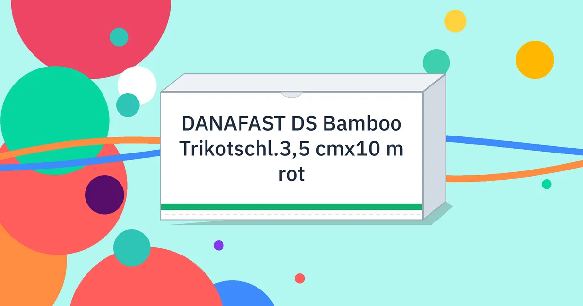 Symbolbild: Packung mit der Aufschrift DANAFAST DS Bamboo Trikotschl.3,5 cmx10 m rot (PZN 20810899) – Verfügbarkeit und Bezug in Apotheken in Frankfurt am Main