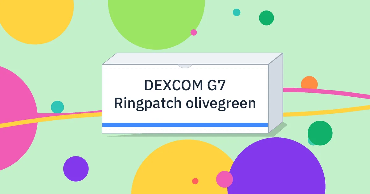 Symbolbild: Packung mit der Aufschrift DEXCOM G7 Ringpatch olivegreen (PZN 19868391) – Verfügbarkeit und Bezug in Apotheken in Frankfurt am Main