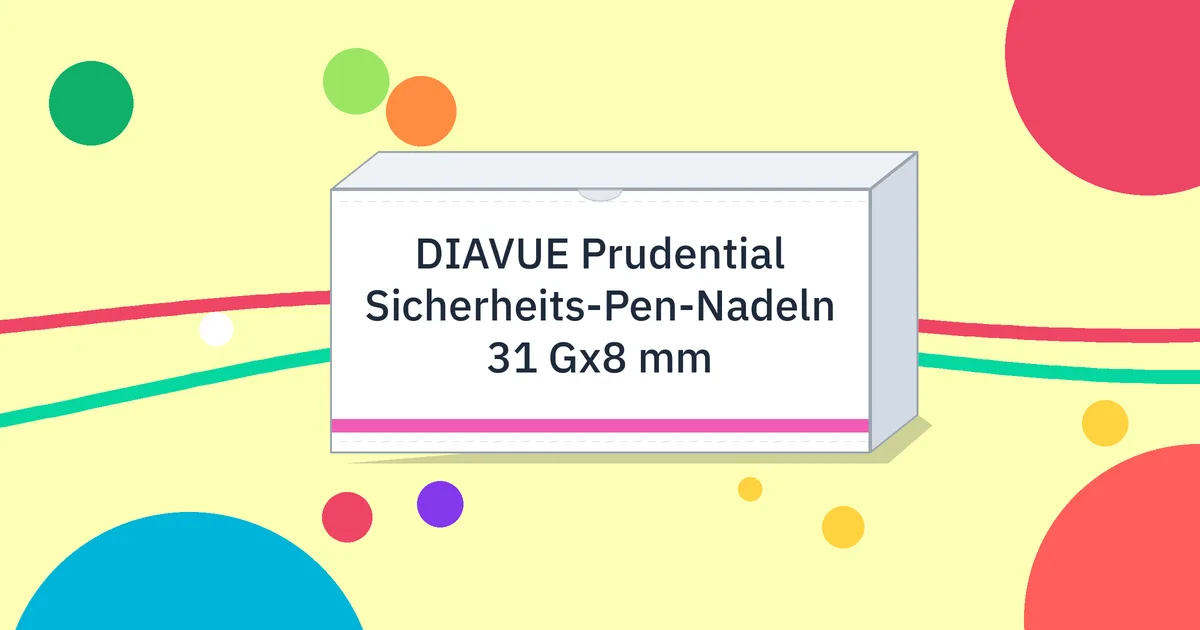 Symbolbild: Packung mit der Aufschrift DIAVUE Prudential Sicherheits-Pen-Nadeln 31 Gx8 mm (PZN 08743255) – Verfügbarkeit und Bezug in Apotheken in Frankfurt am Main