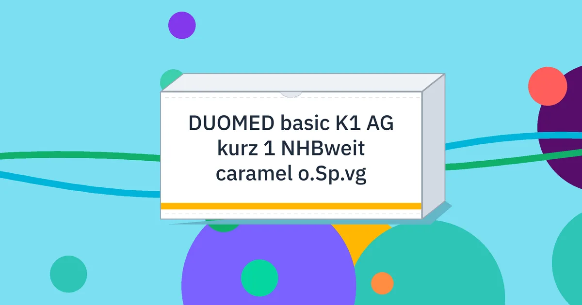 Symbolbild: Packung mit der Aufschrift DUOMED basic K1 AG kurz 1 NHBweit caramel o.Sp.vg (PZN 20904904) – Verfügbarkeit und Bezug in Apotheken in Frankfurt am Main