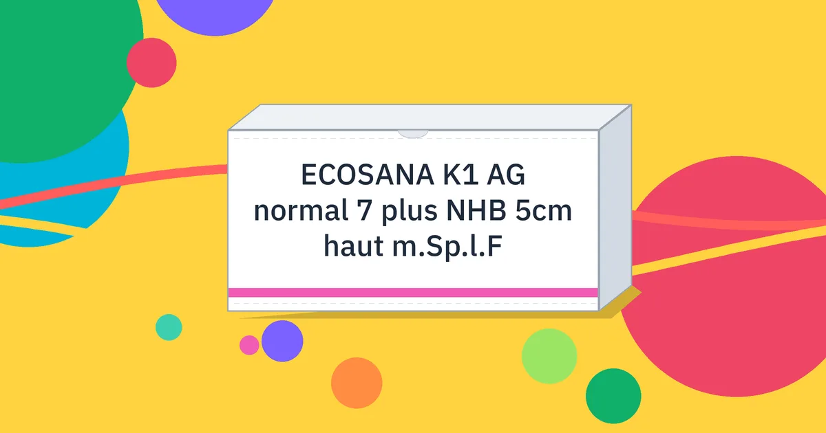 Symbolbild: Packung mit der Aufschrift ECOSANA K1 AG normal 7 plus NHB 5cm haut m.Sp.l.F (PZN 04731025) – Verfügbarkeit und Bezug in Apotheken in Frankfurt am Main