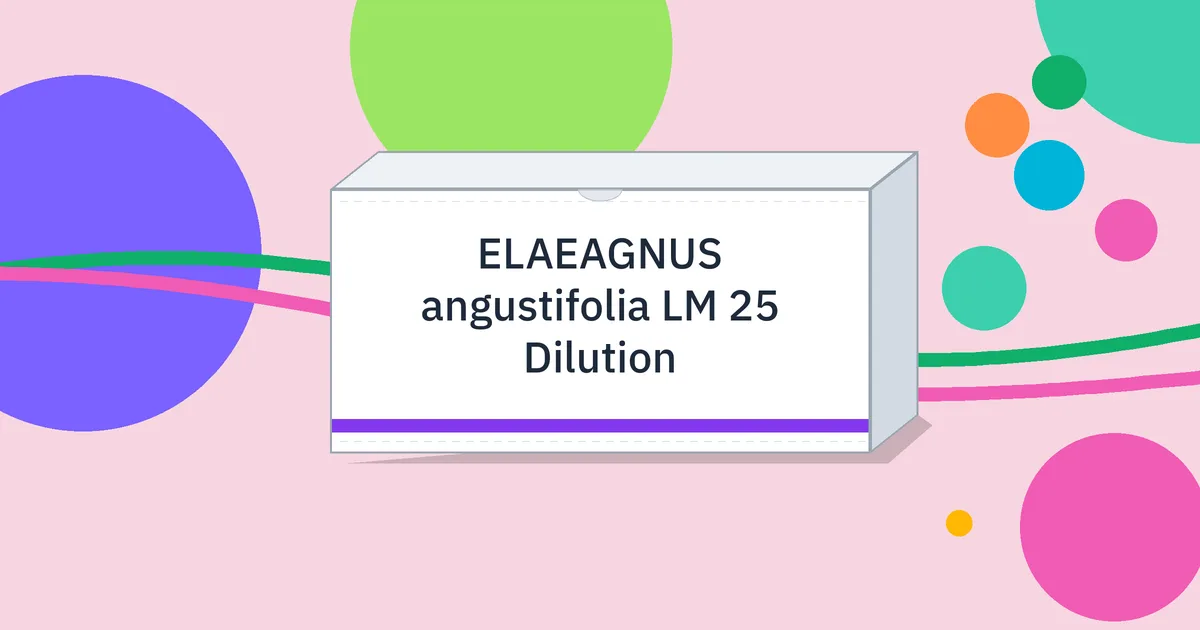 Symbolbild: Packung mit der Aufschrift ELAEAGNUS angustifolia LM 25 Dilution (PZN 13469477) – Verfügbarkeit und Bezug in Apotheken in Frankfurt am Main