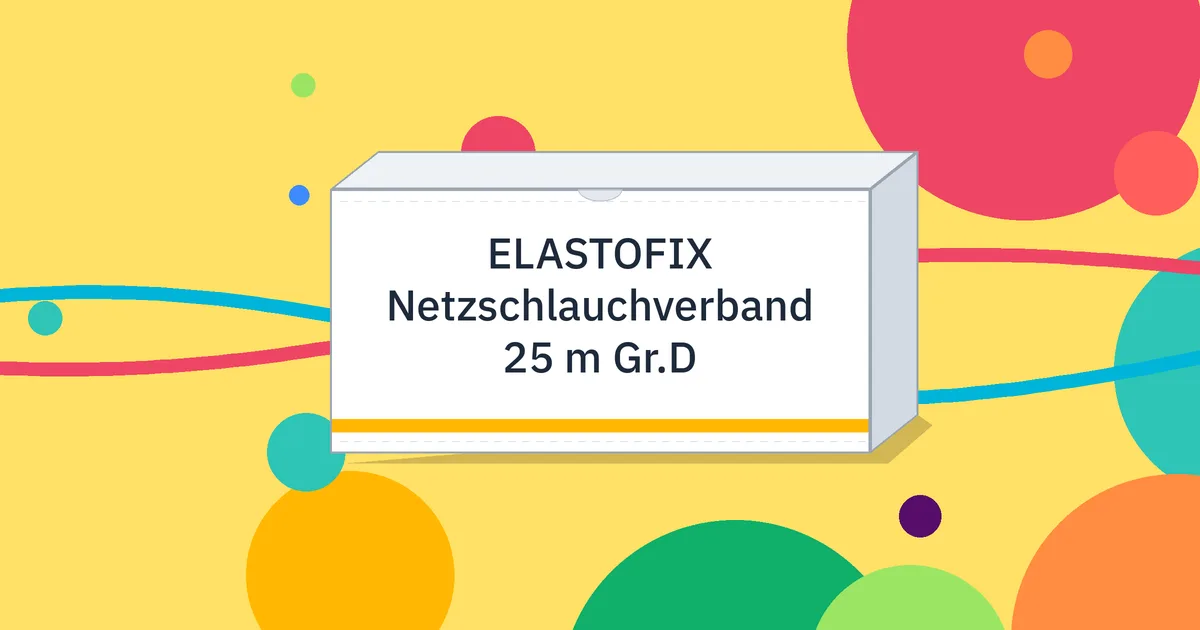 Symbolbild: Packung mit der Aufschrift ELASTOFIX Netzschlauchverband 25 m Gr.D (PZN 03673426) – Verfügbarkeit und Bezug in Apotheken in Frankfurt am Main