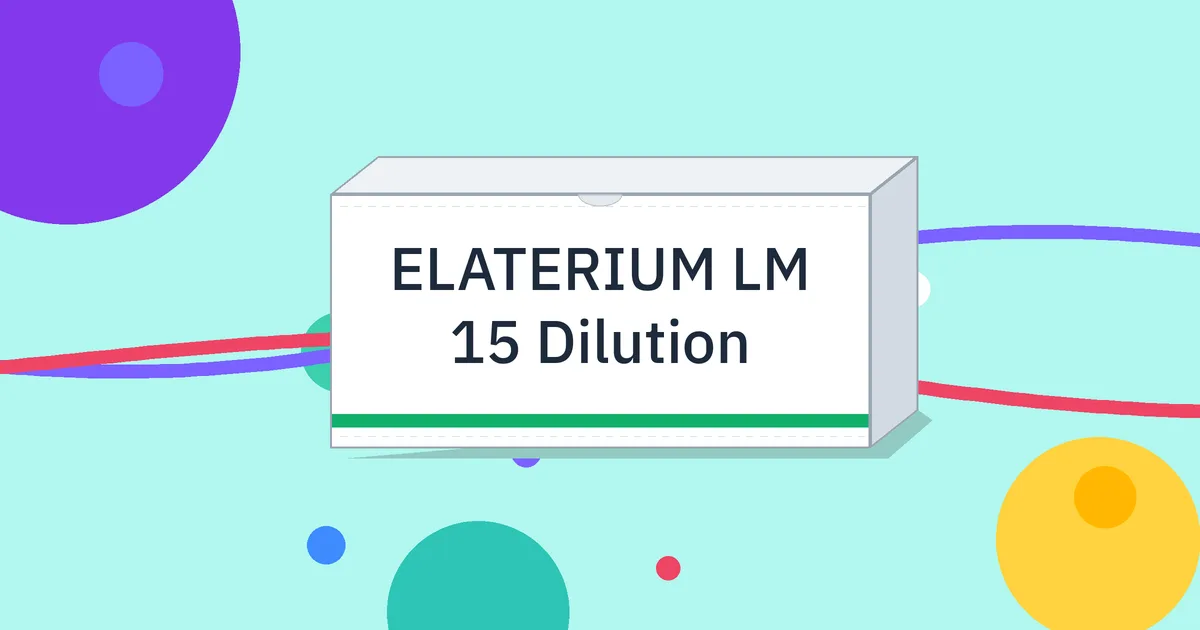 Symbolbild: Packung mit der Aufschrift ELATERIUM LM 15 Dilution (PZN 13470285) – Verfügbarkeit und Bezug in Apotheken in Frankfurt am Main