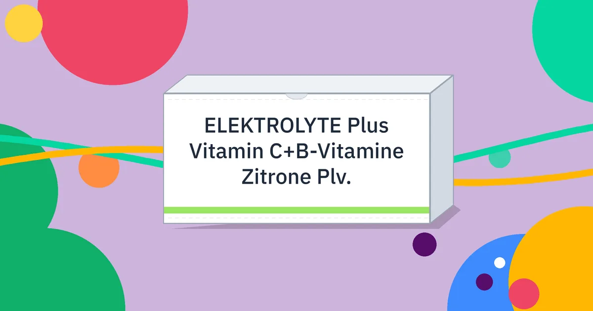 Symbolbild: Packung mit der Aufschrift ELEKTROLYTE Plus Vitamin C+B-Vitamine Zitrone Plv. (PZN 19461471) – Verfügbarkeit und Bezug in Apotheken in Frankfurt am Main
