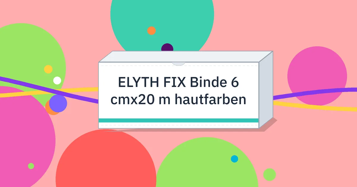 Symbolbild: Packung mit der Aufschrift ELYTH FIX Binde 6 cmx20 m hautfarben (PZN 10537468) – Verfügbarkeit und Bezug in Apotheken in Frankfurt am Main