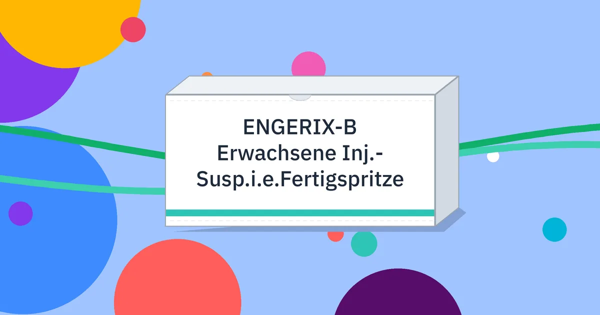 Symbolbild: Packung mit der Aufschrift ENGERIX-B Erwachsene Inj.-Susp.i.e.Fertigspritze (PZN 15629761) – Verfügbarkeit und Bezug in Apotheken in Frankfurt am Main