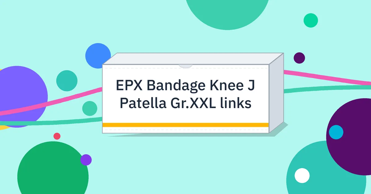 Symbolbild: Packung mit der Aufschrift EPX Bandage Knee J Patella Gr.XXL links (PZN 07640346) – Verfügbarkeit und Bezug in Apotheken in Frankfurt am Main