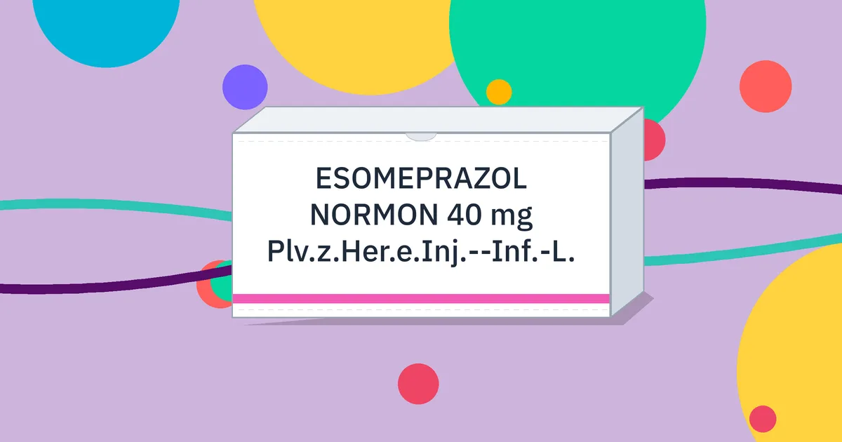 Symbolbild: Packung mit der Aufschrift ESOMEPRAZOL NORMON 40 mg Plv.z.Her.e.Inj.--Inf.-L. (PZN 08797699) – Verfügbarkeit und Bezug in Apotheken in Frankfurt am Main