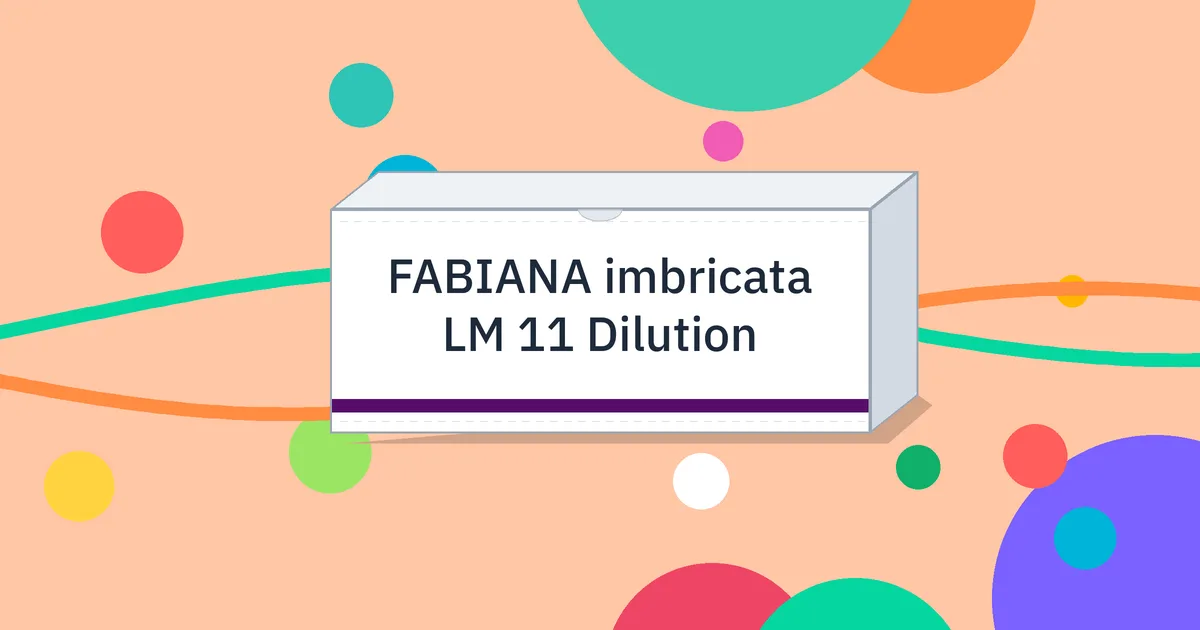 Symbolbild: Packung mit der Aufschrift FABIANA imbricata LM 11 Dilution (PZN 13485565) – Verfügbarkeit und Bezug in Apotheken in Frankfurt am Main