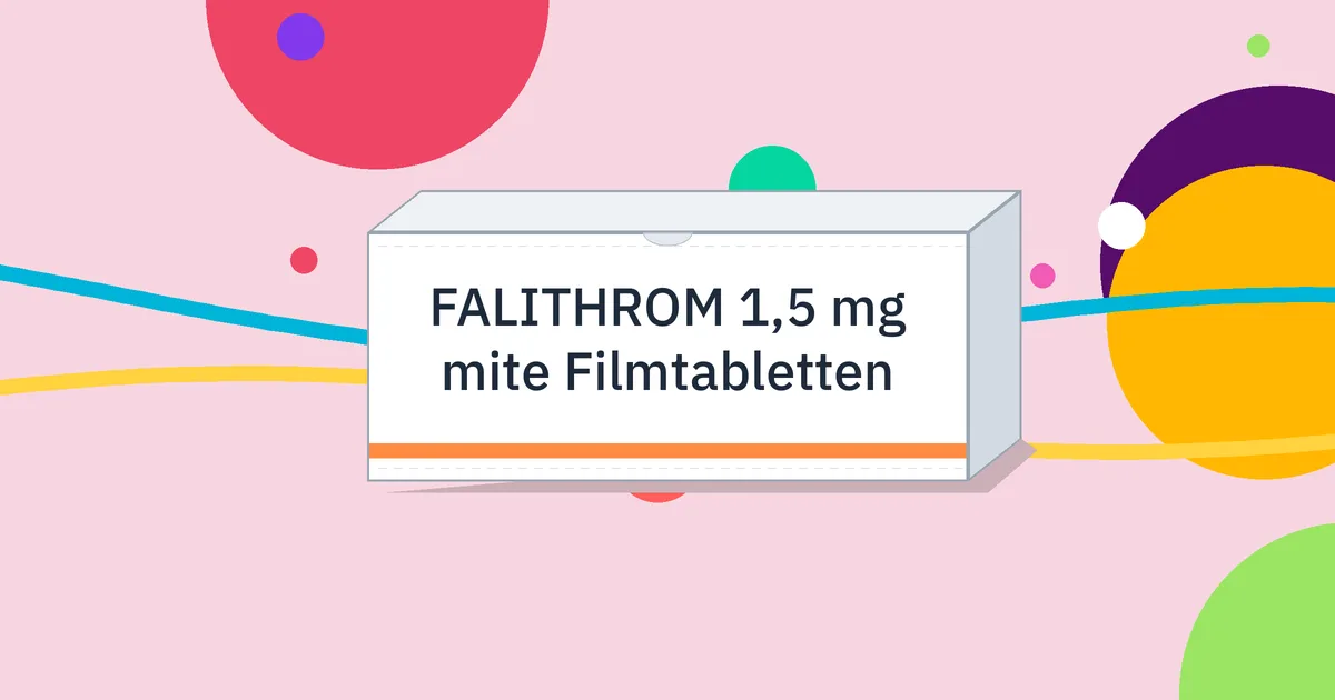 Symbolbild: Packung mit der Aufschrift FALITHROM 1,5 mg mite Filmtabletten (PZN 00972890) – Verfügbarkeit und Bezug in Apotheken in Frankfurt am Main