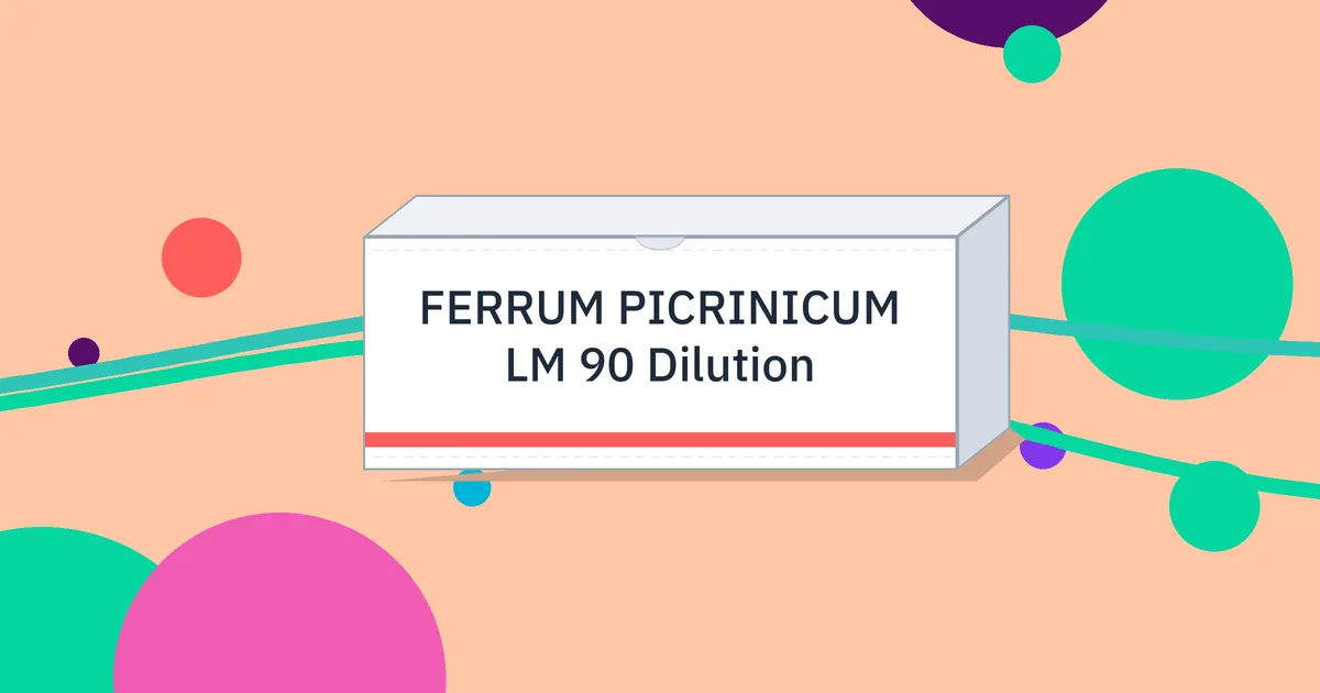 Symbolbild: Packung mit der Aufschrift FERRUM PICRINICUM LM 90 Dilution (PZN 12852820) – Verfügbarkeit und Bezug in Apotheken in Frankfurt am Main