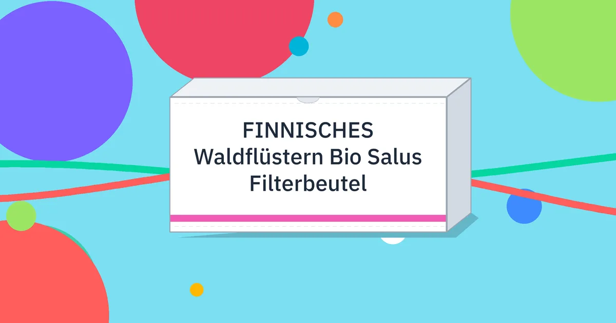 Symbolbild: Packung mit der Aufschrift FINNISCHES Waldflüstern Bio Salus Filterbeutel (PZN 18215066) – Verfügbarkeit und Bezug in Apotheken in Frankfurt am Main