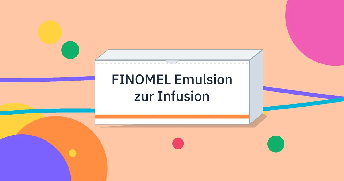 Symbolbild: Packung mit der Aufschrift FINOMEL Emulsion zur Infusion (PZN 15308985) – Verfügbarkeit und Bezug in Apotheken in Frankfurt am Main