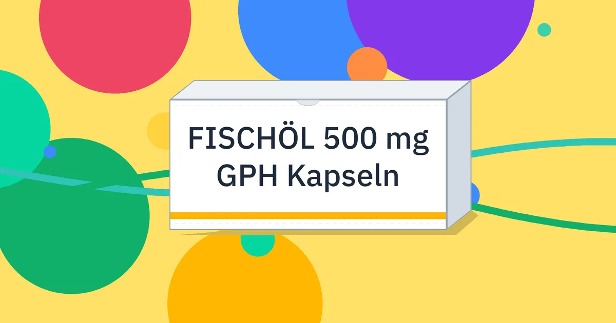 Symbolbild: Packung mit der Aufschrift FISCHÖL 500 mg GPH Kapseln (PZN 04410864) – Verfügbarkeit und Bezug in Apotheken in Frankfurt am Main