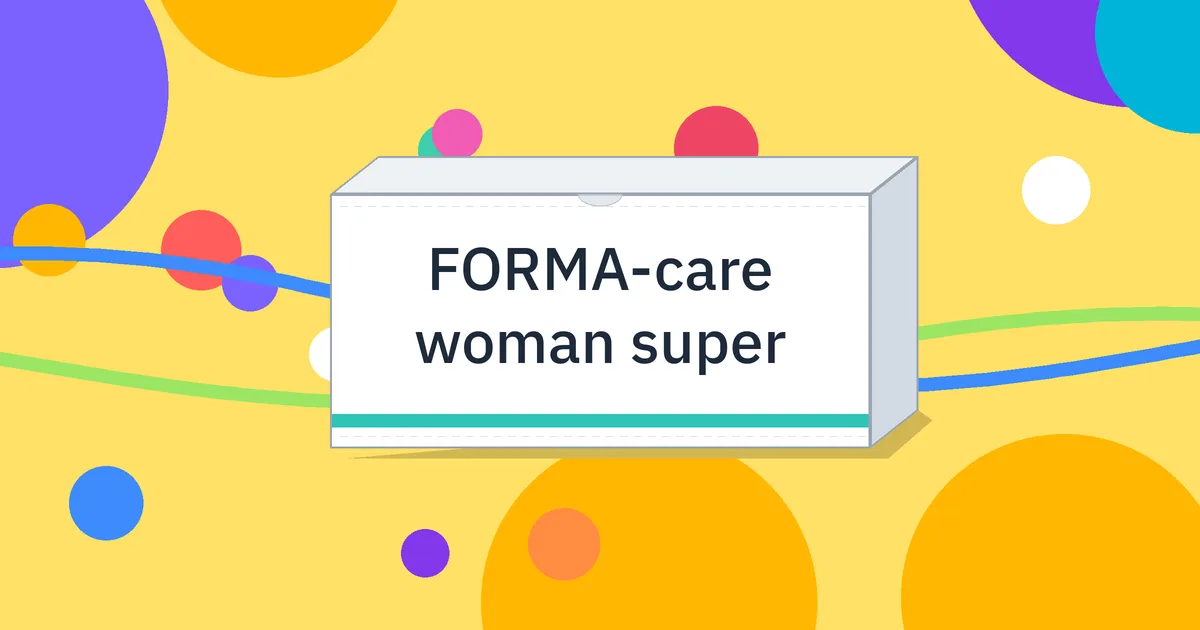 Symbolbild: Packung mit der Aufschrift FORMA-care woman super (PZN 00809279) – Verfügbarkeit und Bezug in Apotheken in Frankfurt am Main