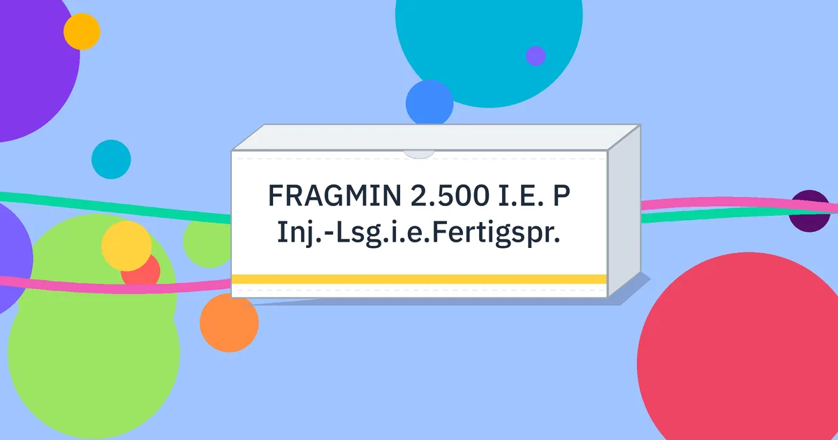 Symbolbild: Packung mit der Aufschrift FRAGMIN 2.500 I.E. P Inj.-Lsg.i.e.Fertigspr. (PZN 07767420) – Verfügbarkeit und Bezug in Apotheken in Frankfurt am Main