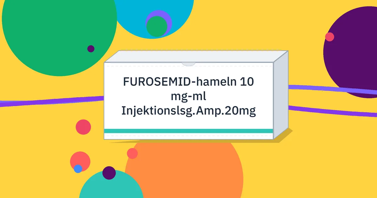 Symbolbild: Packung mit der Aufschrift FUROSEMID-hameln 10 mg-ml Injektionslsg.Amp.20mg (PZN 16833914) – Verfügbarkeit und Bezug in Apotheken in Frankfurt am Main