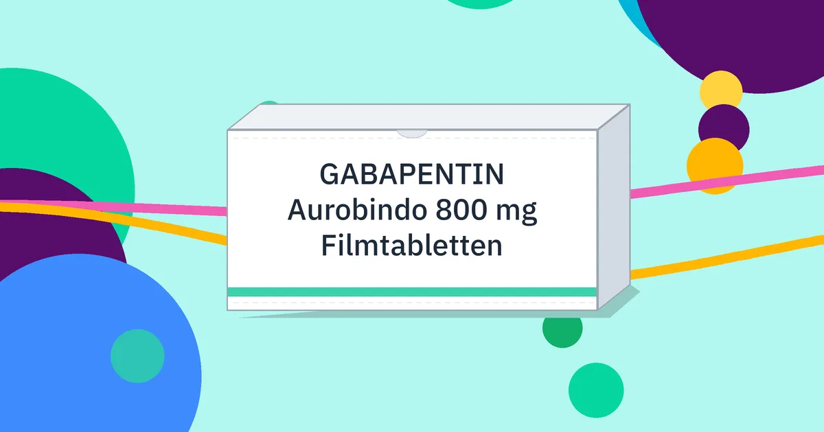 Symbolbild: Packung mit der Aufschrift GABAPENTIN Aurobindo 800 mg Filmtabletten (PZN 09478507) – Verfügbarkeit und Bezug in Apotheken in Frankfurt am Main