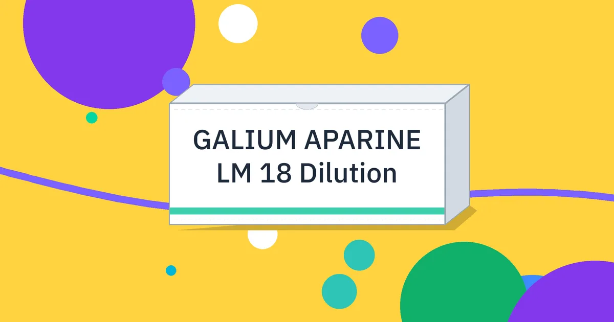 Symbolbild: Packung mit der Aufschrift GALIUM APARINE LM 18 Dilution (PZN 13497195) – Verfügbarkeit und Bezug in Apotheken in Frankfurt am Main