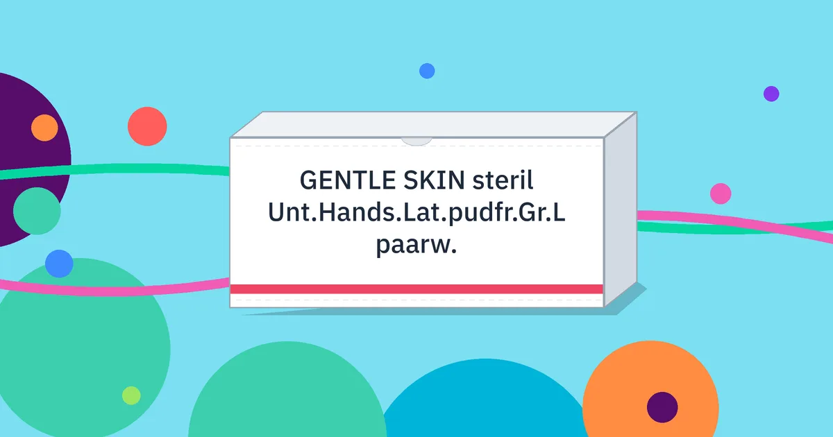 Symbolbild: Packung mit der Aufschrift GENTLE SKIN steril Unt.Hands.Lat.pudfr.Gr.L paarw. (PZN 02244491) – Verfügbarkeit und Bezug in Apotheken in Frankfurt am Main