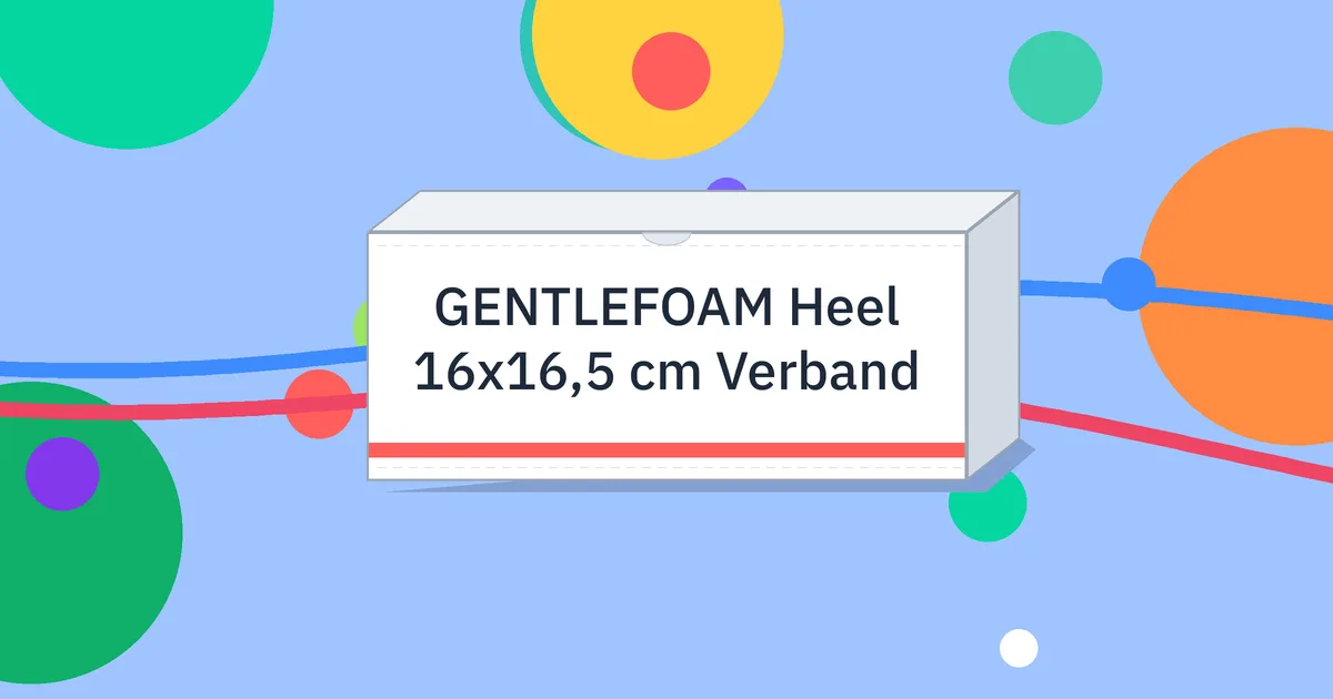 Symbolbild: Packung mit der Aufschrift GENTLEFOAM Heel 16x16,5 cm Verband (PZN 19721044) – Verfügbarkeit und Bezug in Apotheken in Frankfurt am Main