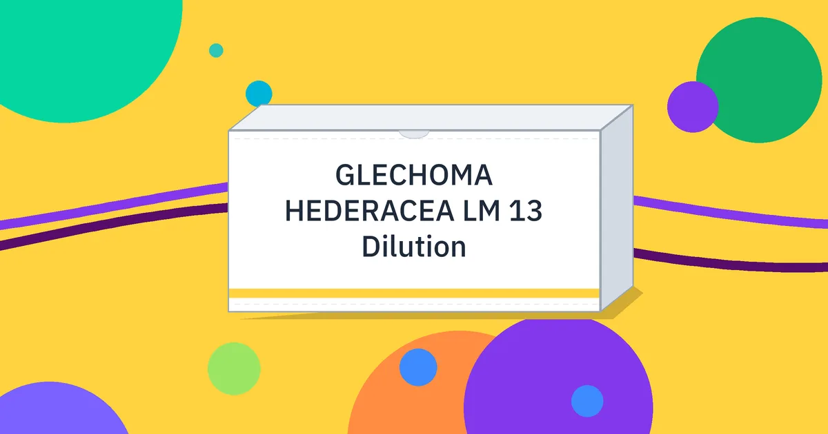 Symbolbild: Packung mit der Aufschrift GLECHOMA HEDERACEA LM 13 Dilution (PZN 13543274) – Verfügbarkeit und Bezug in Apotheken in Frankfurt am Main