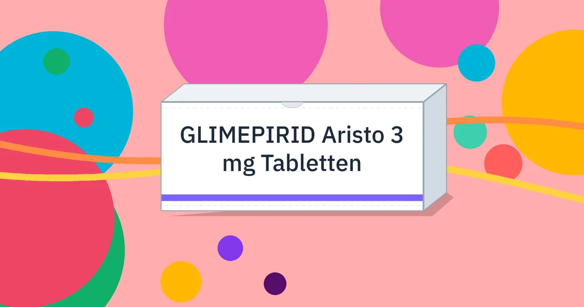 Symbolbild: Packung mit der Aufschrift GLIMEPIRID Aristo 3 mg Tabletten (PZN 07052158) – Verfügbarkeit und Bezug in Apotheken in Frankfurt am Main