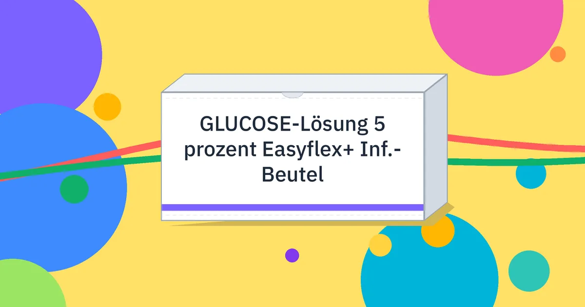 Symbolbild: Packung mit der Aufschrift GLUCOSE-Lösung 5 prozent Easyflex+ Inf.-Beutel (PZN 17596103) – Verfügbarkeit und Bezug in Apotheken in Frankfurt am Main