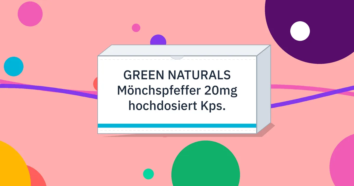 Symbolbild: Packung mit der Aufschrift GREEN NATURALS Mönchspfeffer 20mg hochdosiert Kps. (PZN 18386810) – Verfügbarkeit und Bezug in Apotheken in Frankfurt am Main