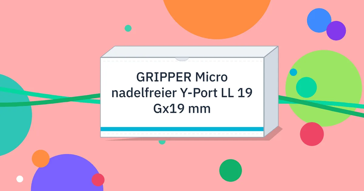 Symbolbild: Packung mit der Aufschrift GRIPPER Micro nadelfreier Y-Port LL 19 Gx19 mm (PZN 16747250) – Verfügbarkeit und Bezug in Apotheken in Frankfurt am Main