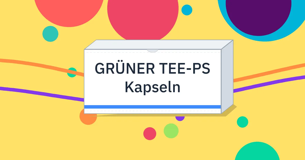 Symbolbild: Packung mit der Aufschrift GRÜNER TEE-PS Kapseln (PZN 17965173) – Verfügbarkeit und Bezug in Apotheken in Frankfurt am Main