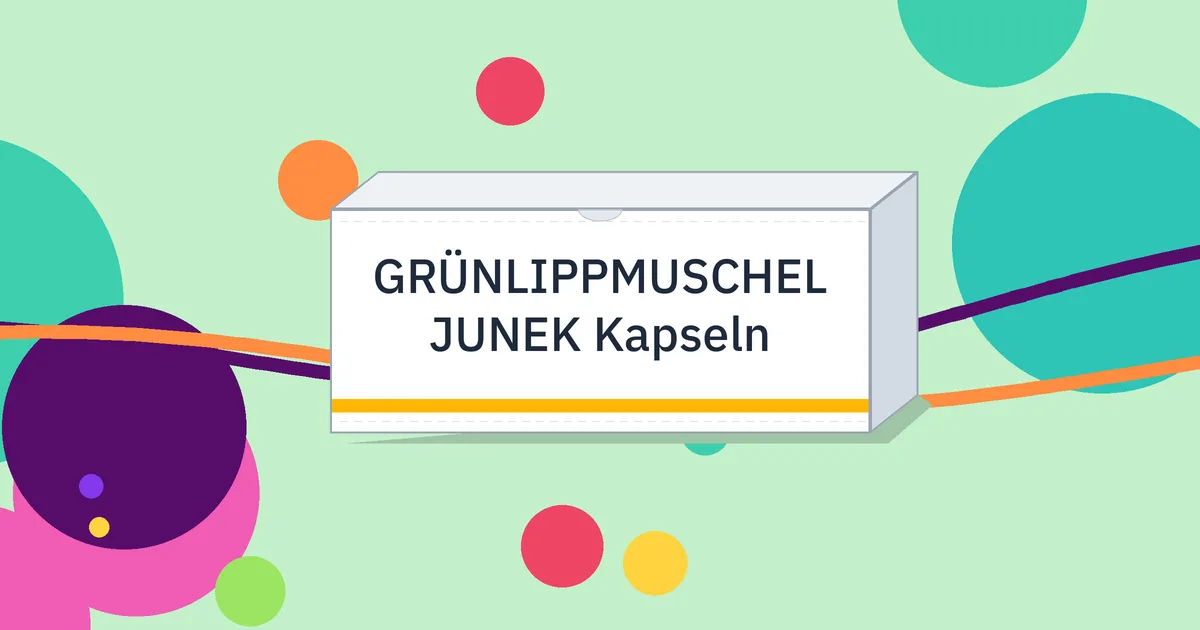 Symbolbild: Packung mit der Aufschrift GRÜNLIPPMUSCHEL JUNEK Kapseln (PZN 00136107) – Verfügbarkeit und Bezug in Apotheken in Frankfurt am Main