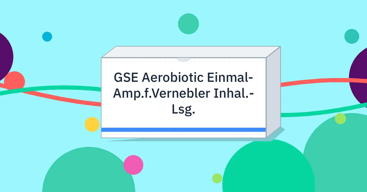 Symbolbild: Packung mit der Aufschrift GSE Aerobiotic Einmal-Amp.f.Vernebler Inhal.-Lsg. (PZN 12558078) – Verfügbarkeit und Bezug in Apotheken in Frankfurt am Main