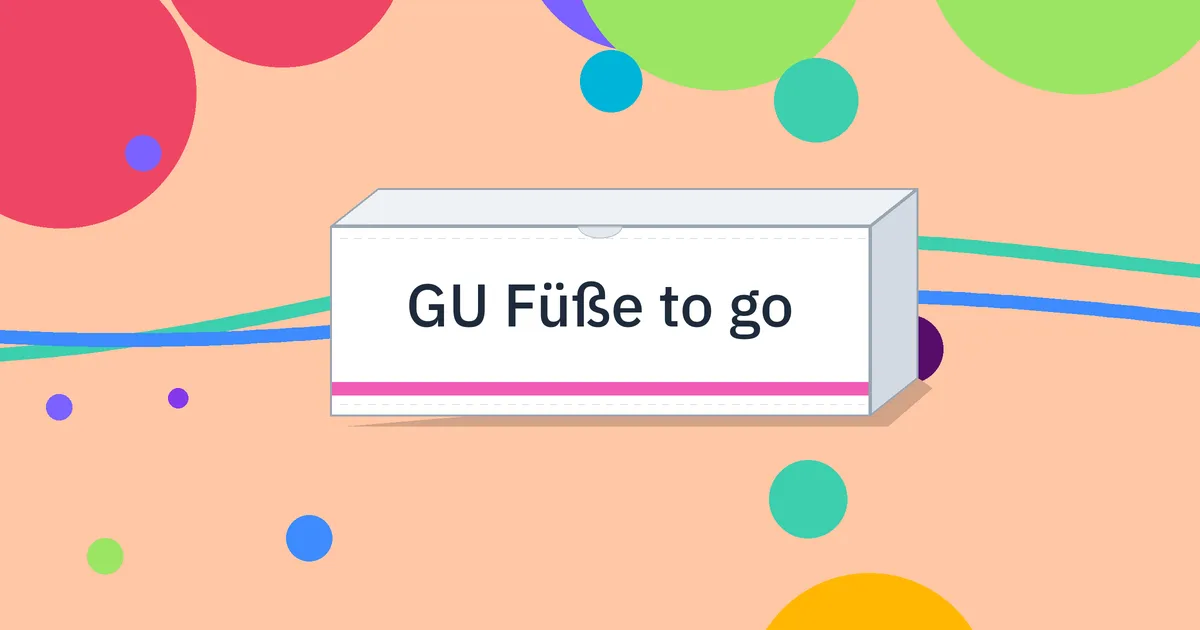 Symbolbild: Packung mit der Aufschrift GU Füße to go (PZN 17062212) – Verfügbarkeit und Bezug in Apotheken in Frankfurt am Main