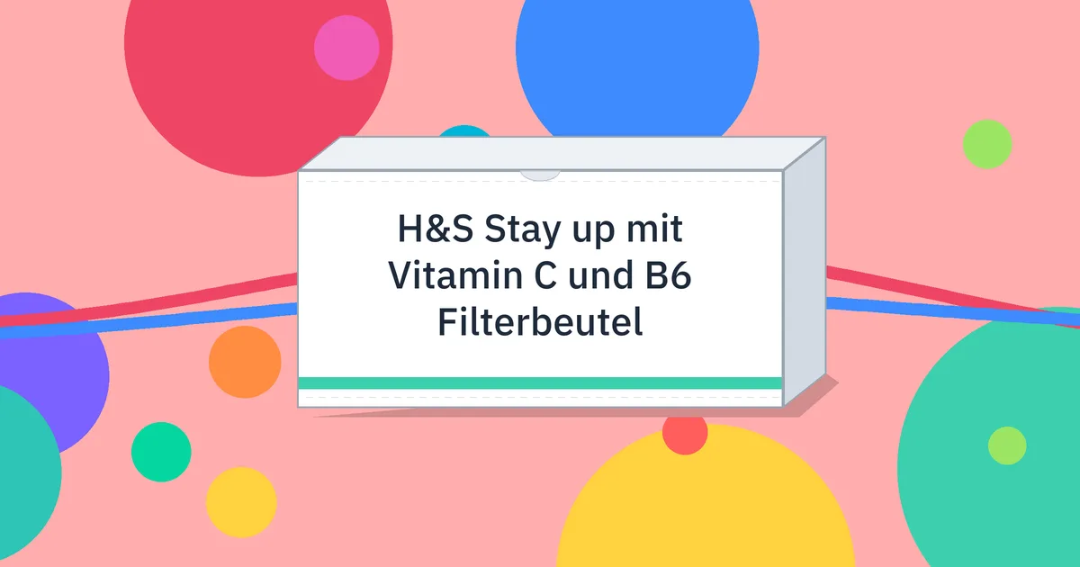 Symbolbild: Packung mit der Aufschrift H&S Stay up mit Vitamin C und B6 Filterbeutel (PZN 18059873) – Verfügbarkeit und Bezug in Apotheken in Frankfurt am Main