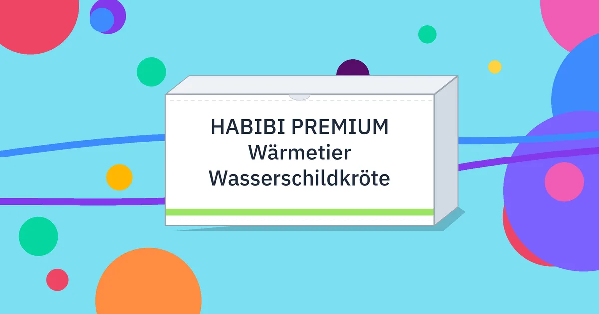 Symbolbild: Packung mit der Aufschrift HABIBI PREMIUM Wärmetier Wasserschildkröte (PZN 20044519) – Verfügbarkeit und Bezug in Apotheken in Frankfurt am Main