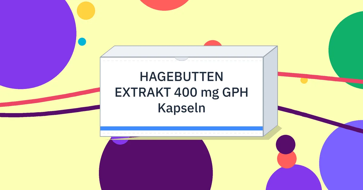 Symbolbild: Packung mit der Aufschrift HAGEBUTTEN EXTRAKT 400 mg GPH Kapseln (PZN 00897409) – Verfügbarkeit und Bezug in Apotheken in Frankfurt am Main
