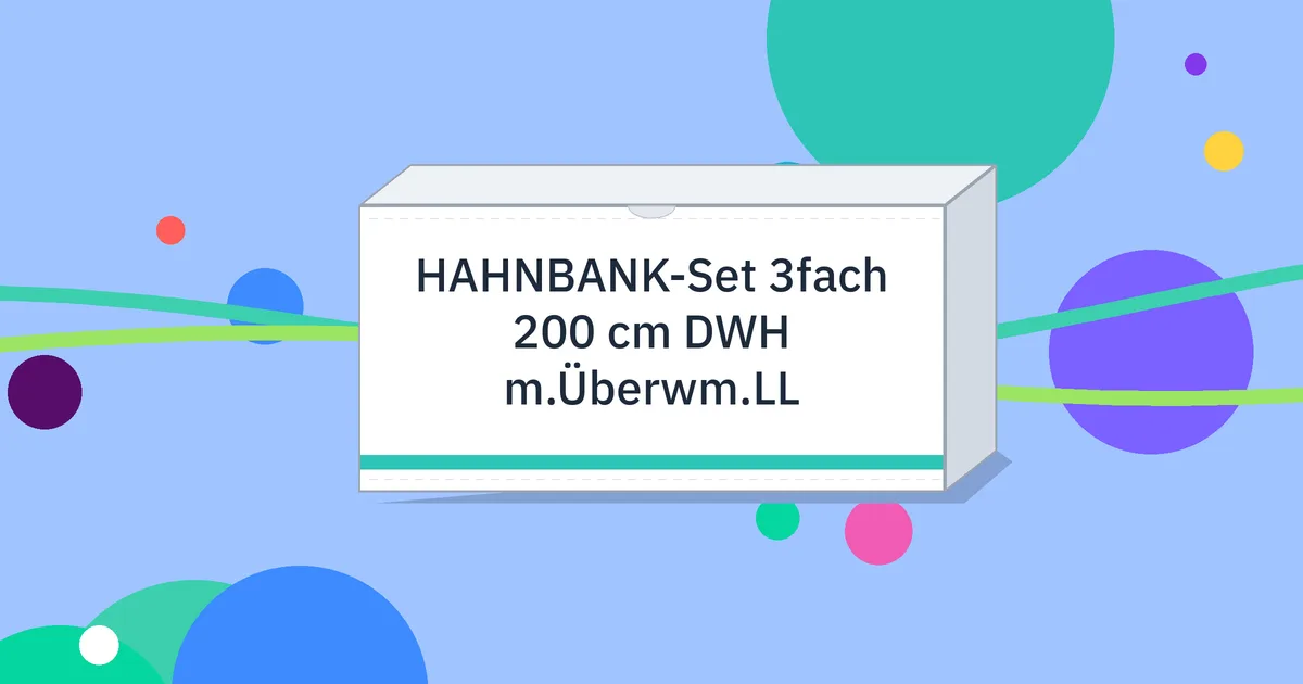Symbolbild: Packung mit der Aufschrift HAHNBANK-Set 3fach 200 cm DWH m.Überwm.LL (PZN 17487590) – Verfügbarkeit und Bezug in Apotheken in Frankfurt am Main